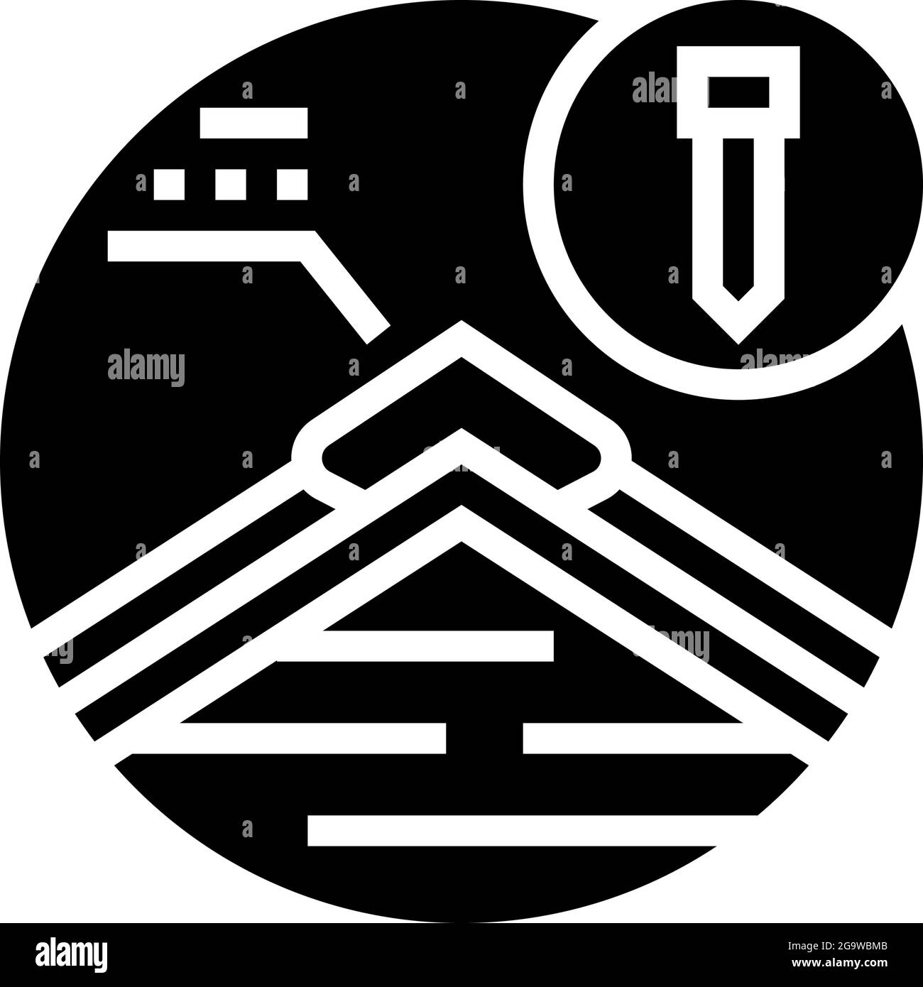 hip and ridge caps glyph icon vector illustration Stock Vector Image ...