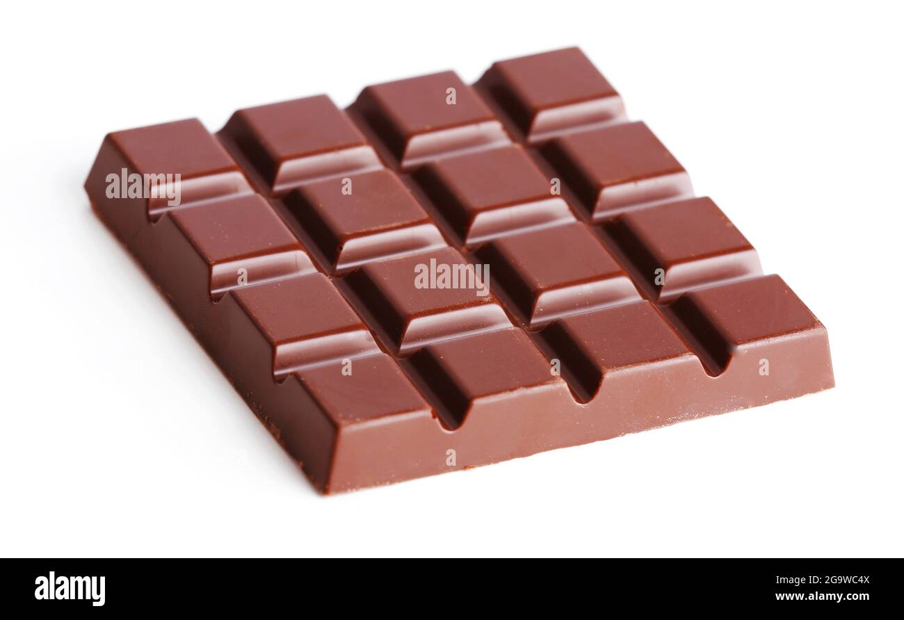 Black chocolate bar isolated on white Stock Photo - Alamy