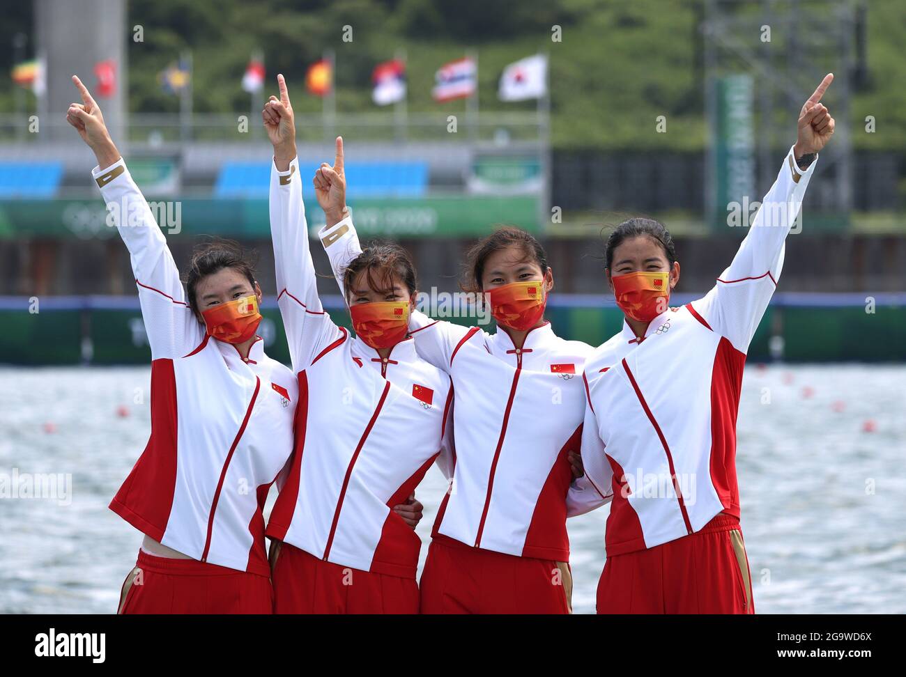 Tokyo, Japan. 28th July, 2021. Chinese rowers Chen Yunxia, Zhang Ling ...