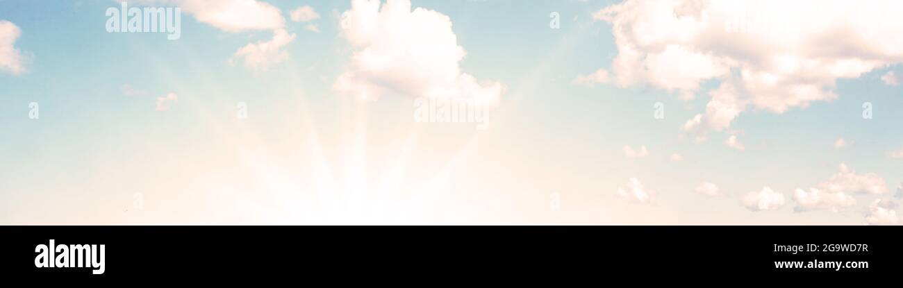Panoramic sky with clouds on a sunny day Stock Photo - Alamy