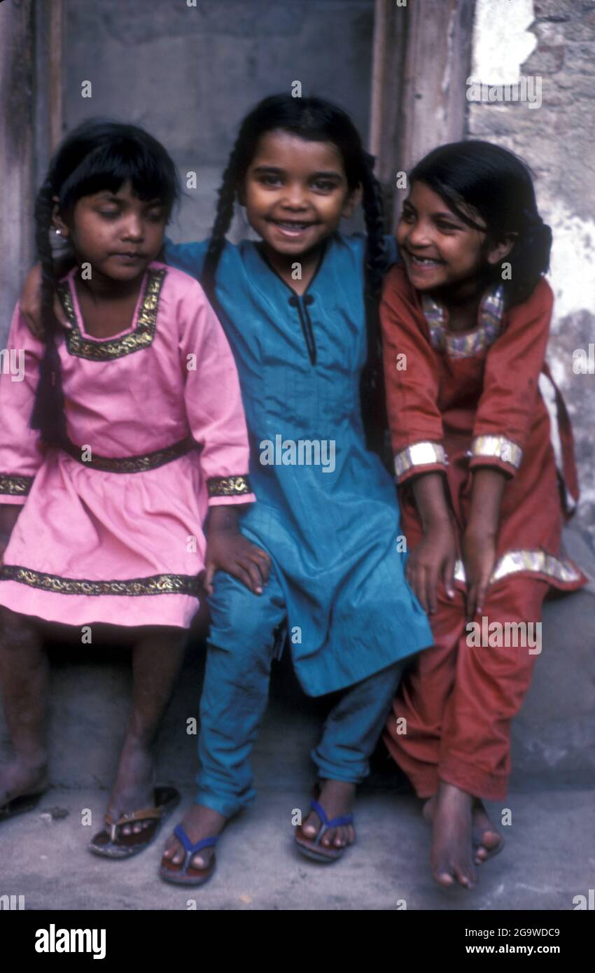 Three little village girls Punjab Pakistan Stock Photo - Alamy