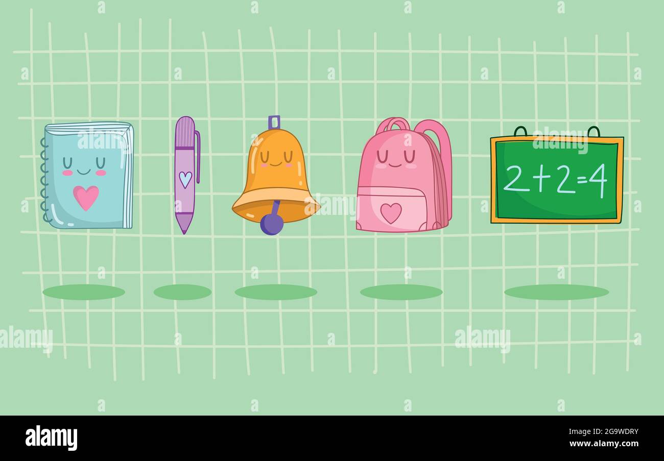 cute school cartoon set Stock Vector Image & Art - Alamy