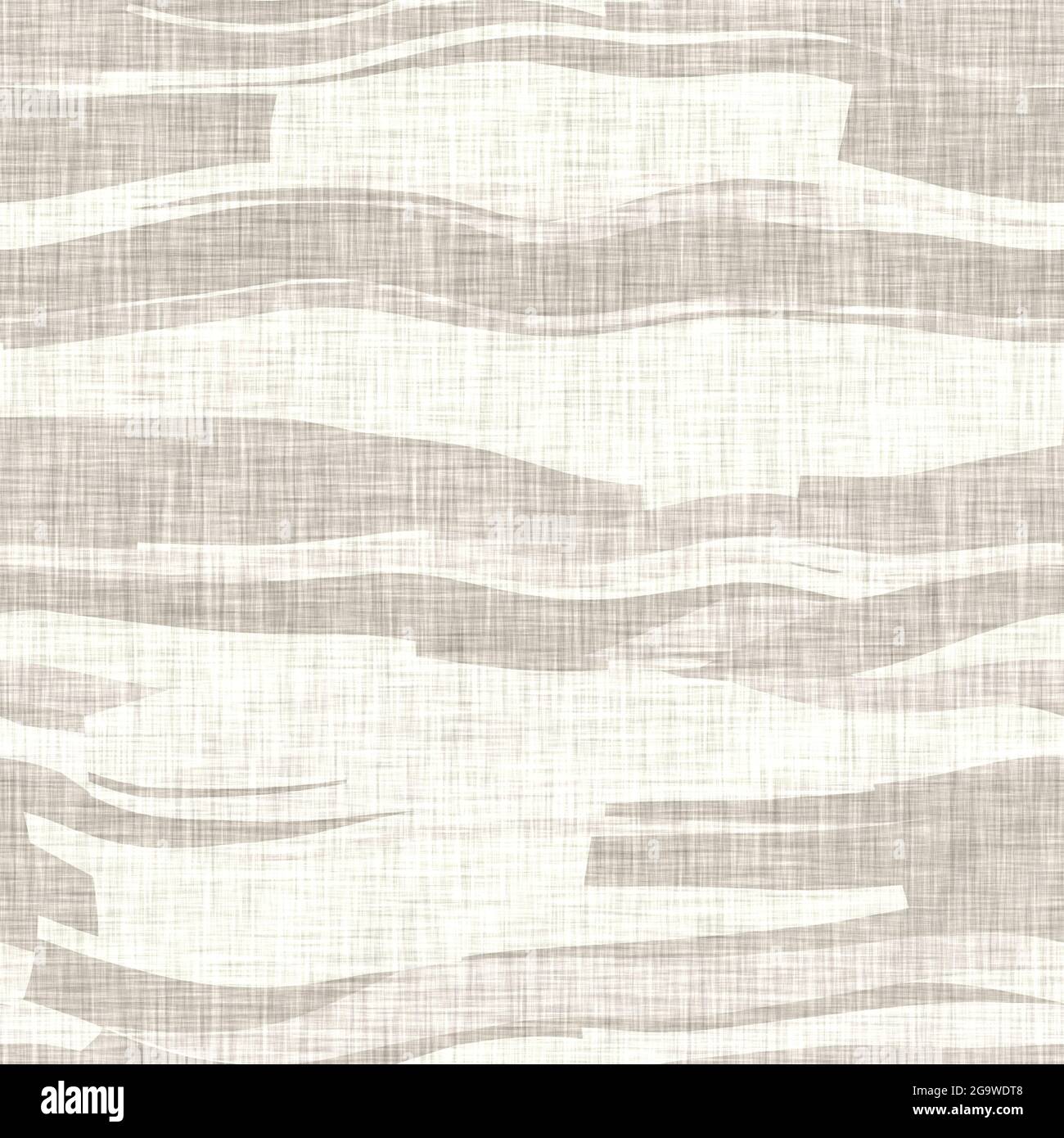 Linen texture background with wavy broken stripe. Organic irregular ...