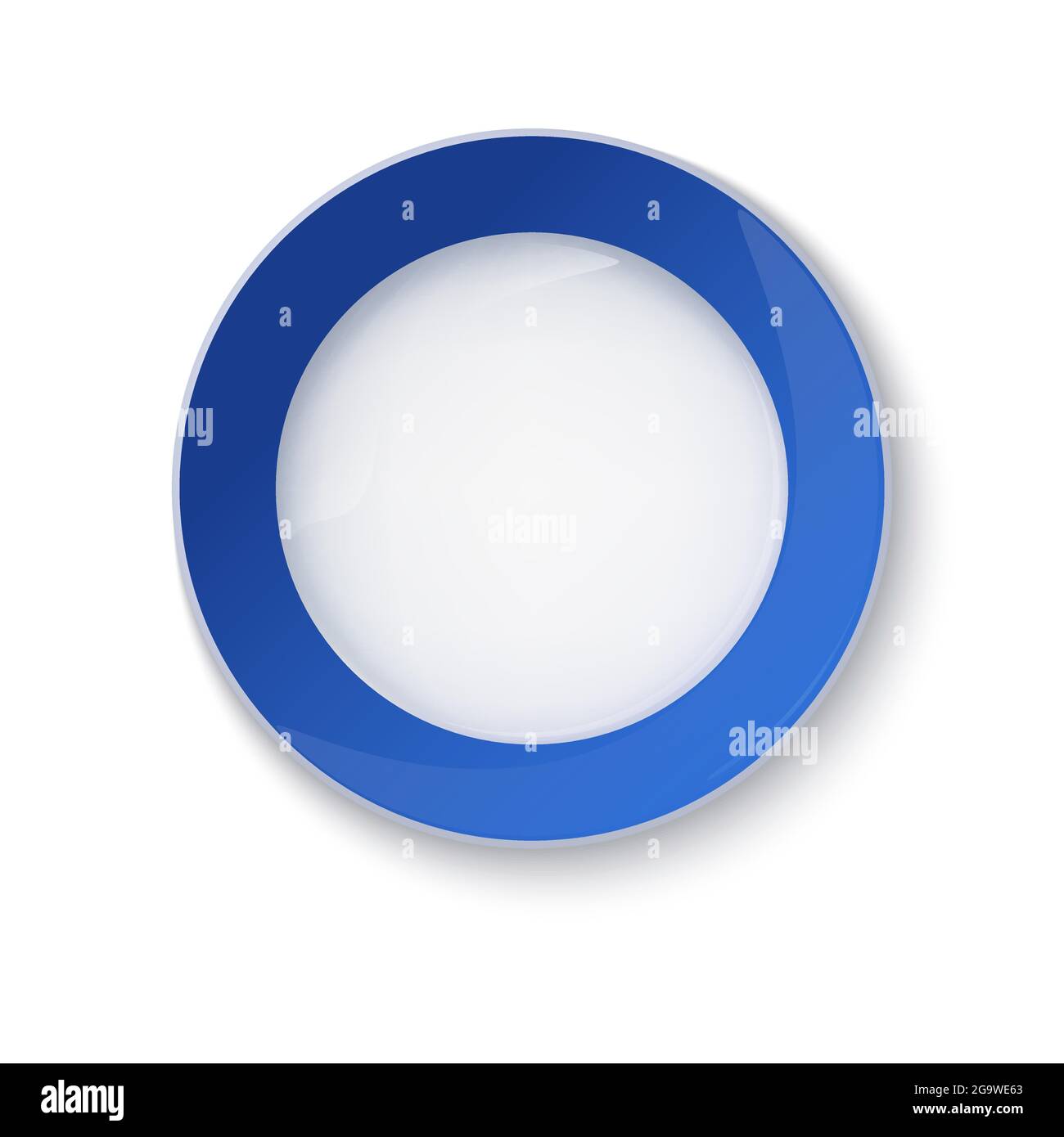 Ceramic plate with a blue rim isolated on a white background Stock ...