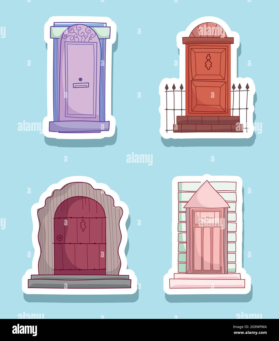 front doors sticker Stock Vector Image & Art - Alamy