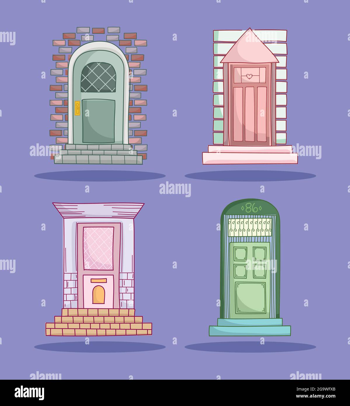 cartoon front doors Stock Vector Image & Art - Alamy