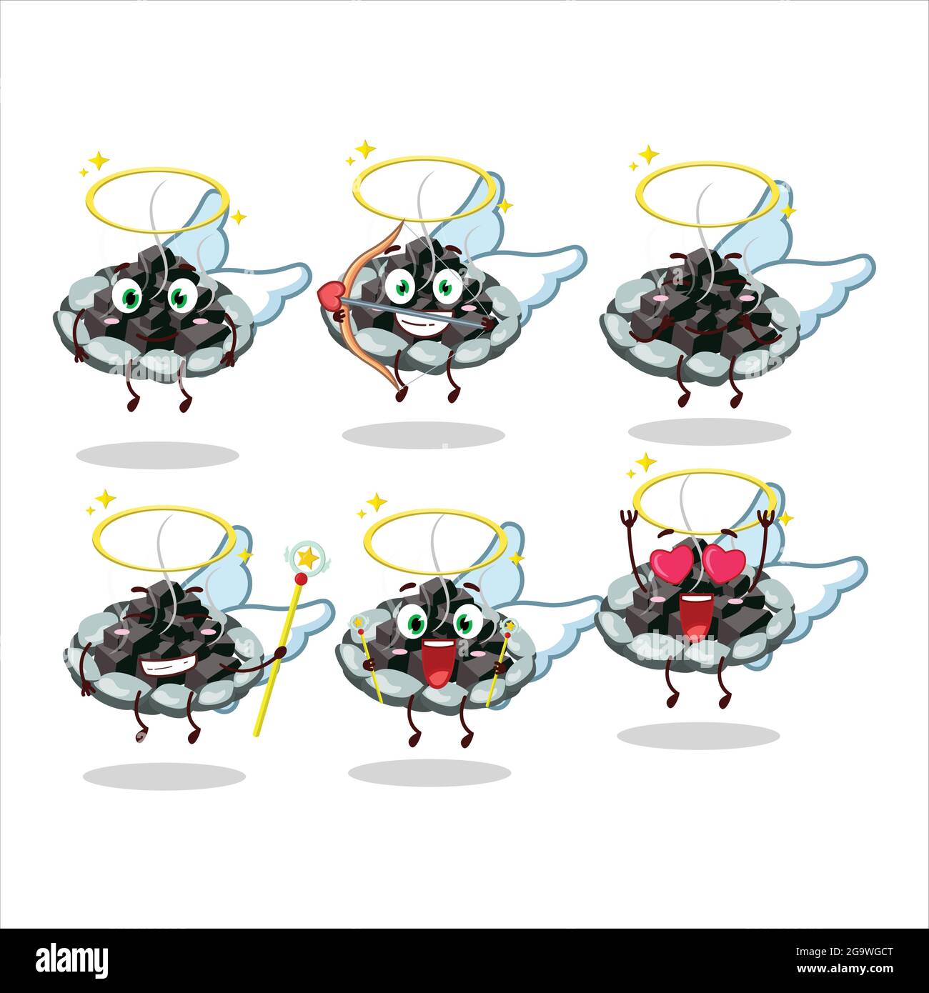 Burning charcoal cartoon designs as a cute angel character. Vector ...