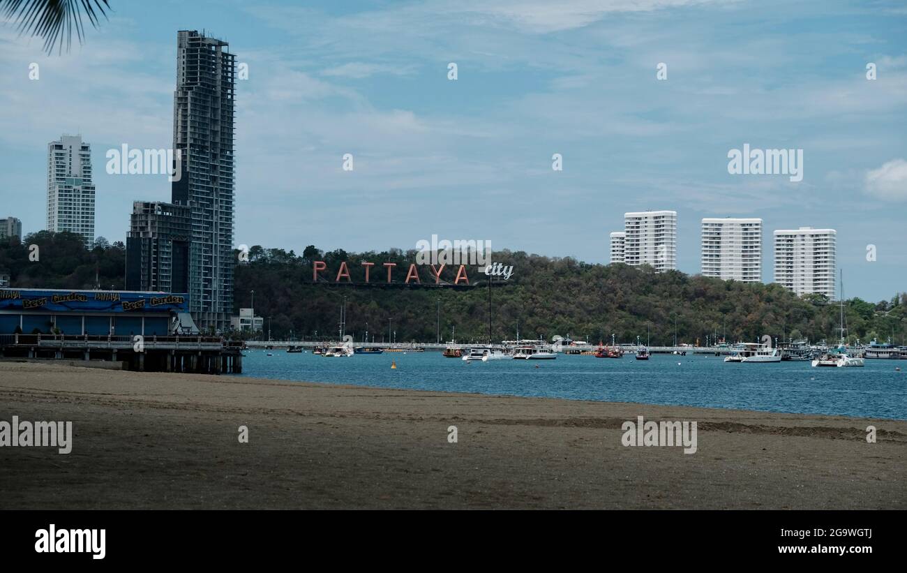 Pattaya Beach Thailand during lockdown covid 19 pandemic Stock Photo ...