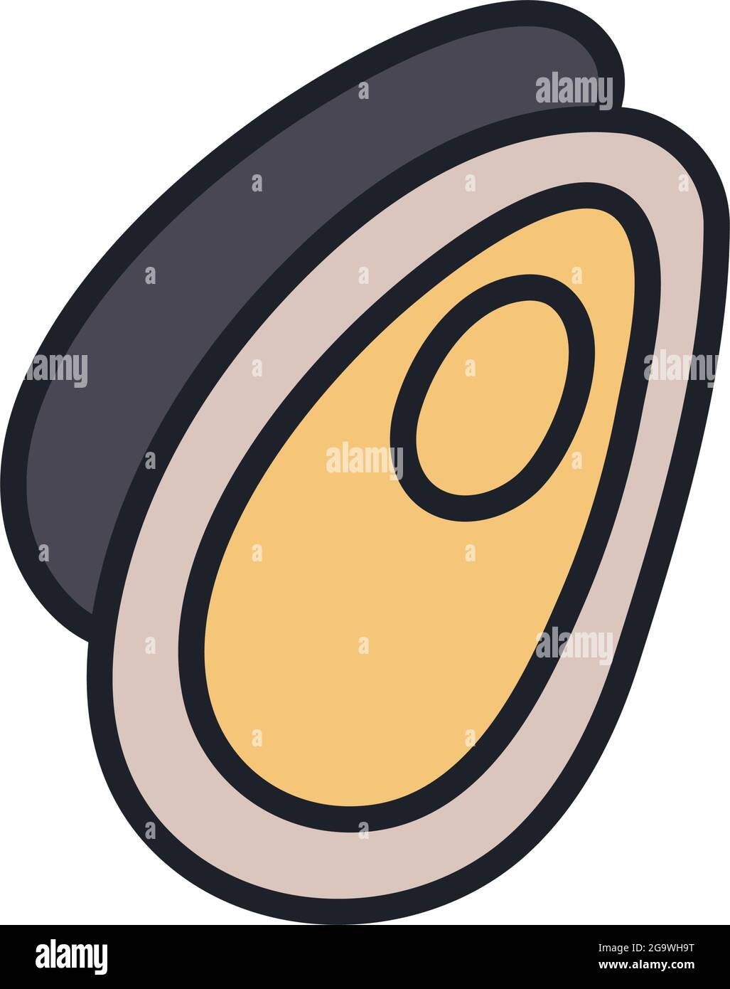 Mussels icon. Vector isolated linear color icon contour shape outline ...