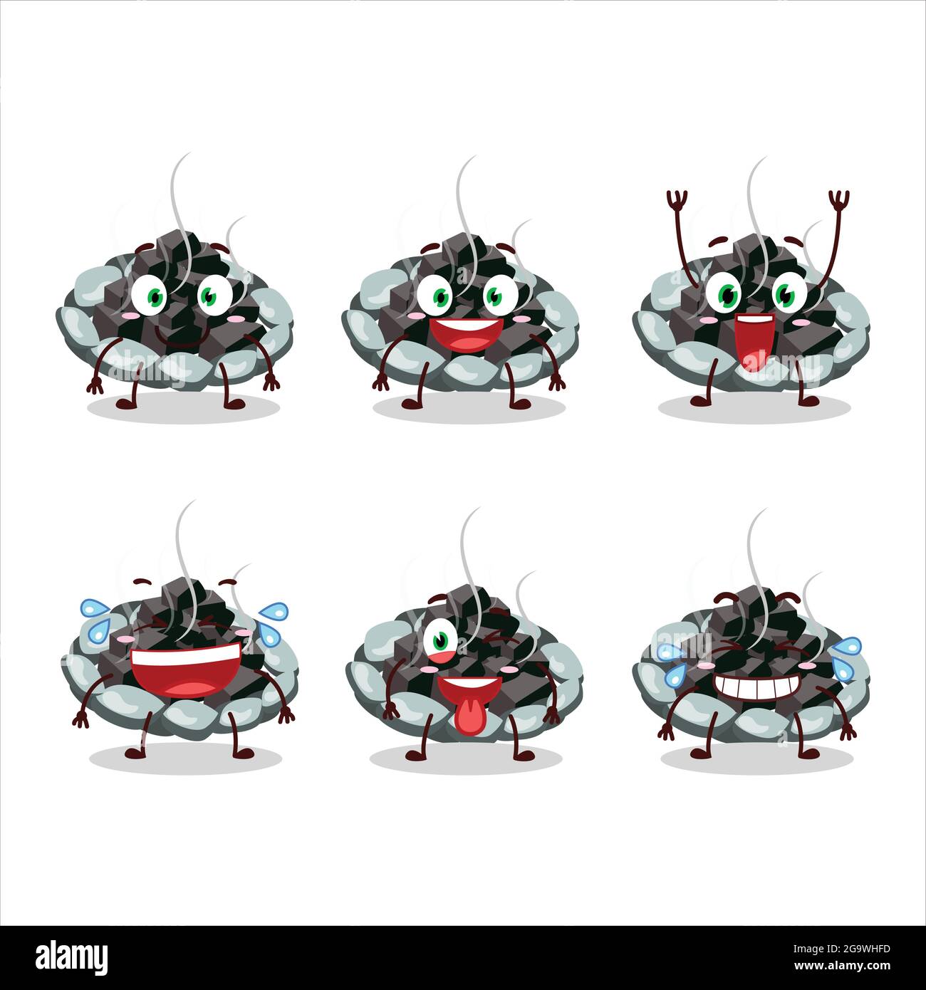 Cartoon character of burning charcoal with smile expression. Vector ...