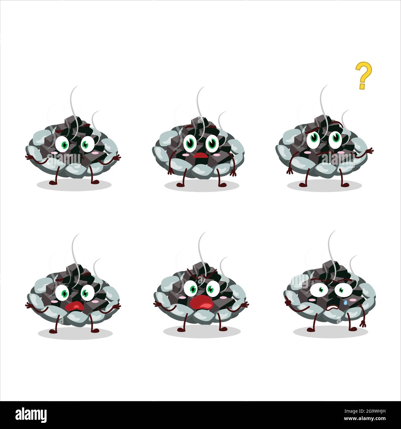 Cartoon character of burning charcoal with what expression. Vector ...