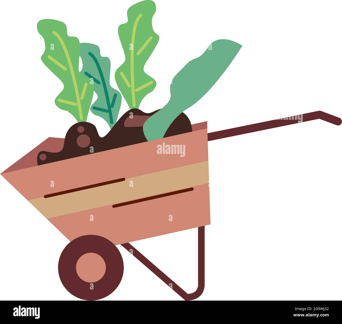 wheelbarrow with plants Stock Vector Image & Art - Alamy