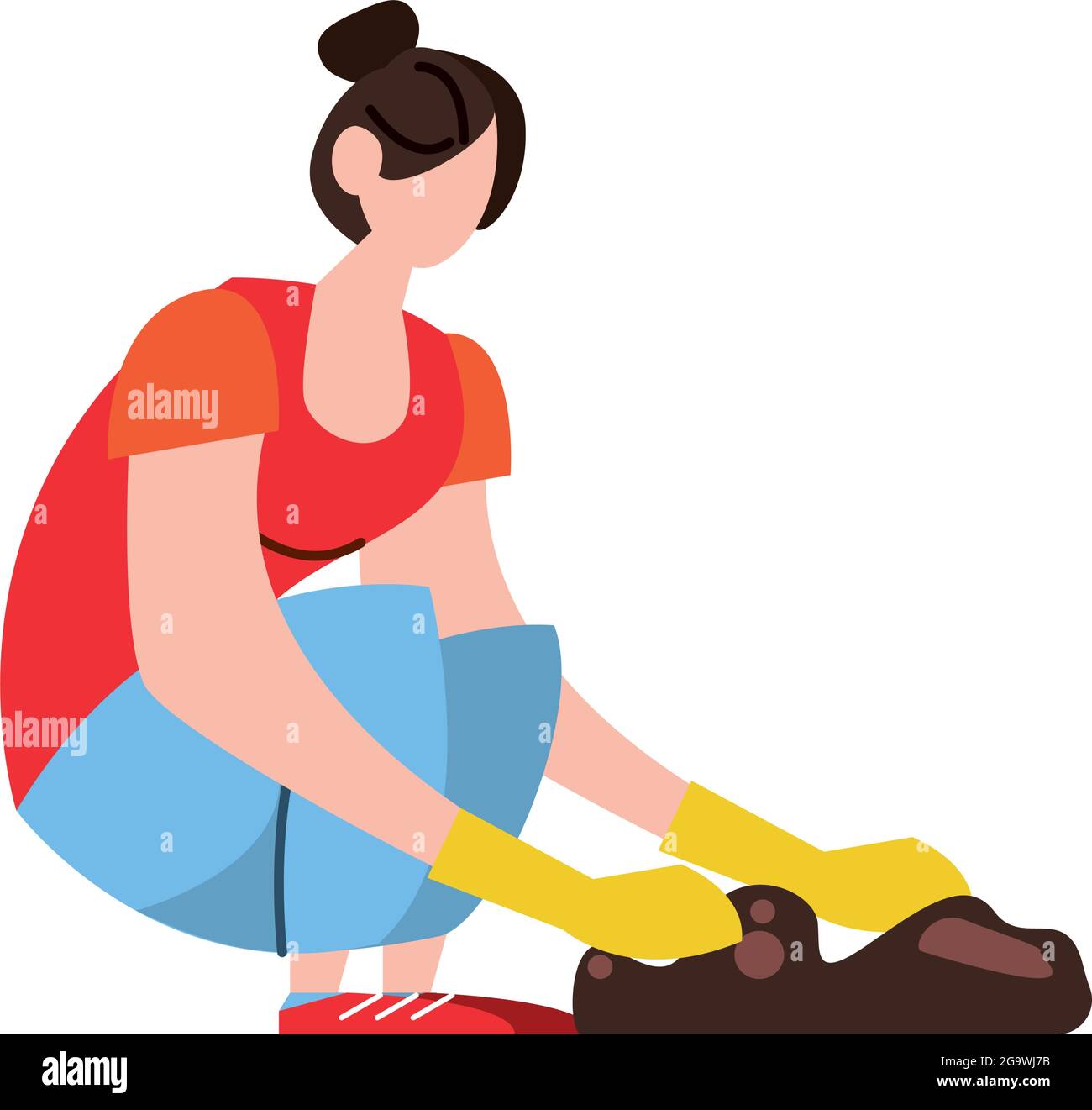 Female character planting woman Cut Out Stock Images & Pictures - Alamy