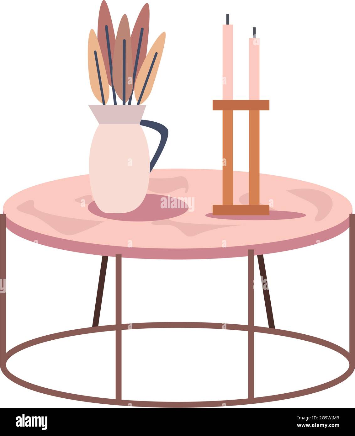 home table with jar and candles Stock Vector Image & Art - Alamy