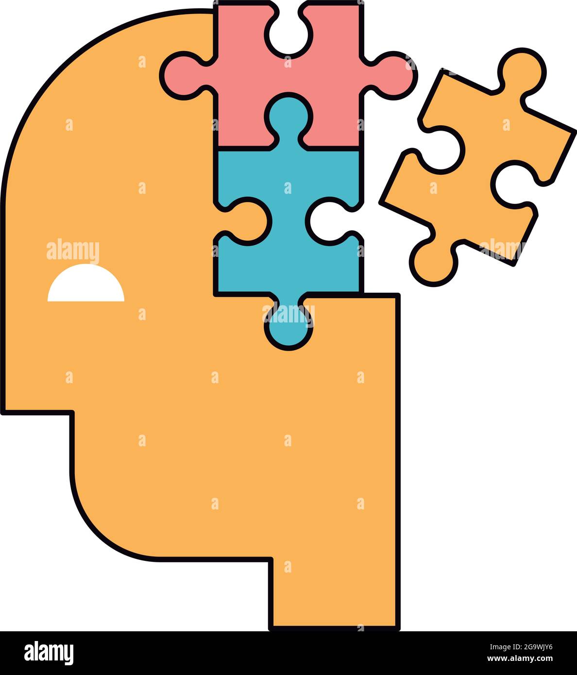 profile and puzzle Stock Vector Image & Art - Alamy