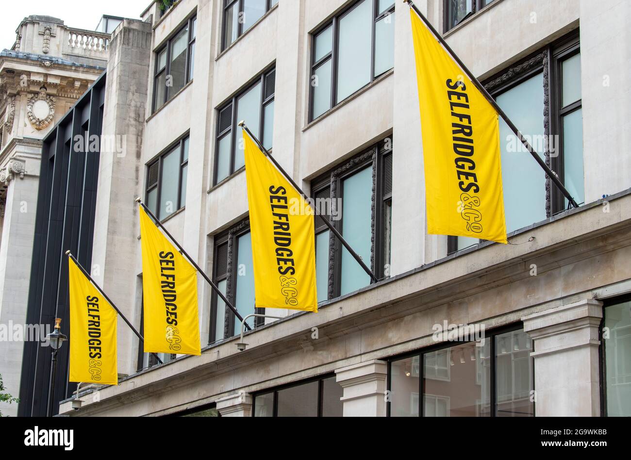 Selfridges flagship store seen in Oxford Street in London.The iconic ...