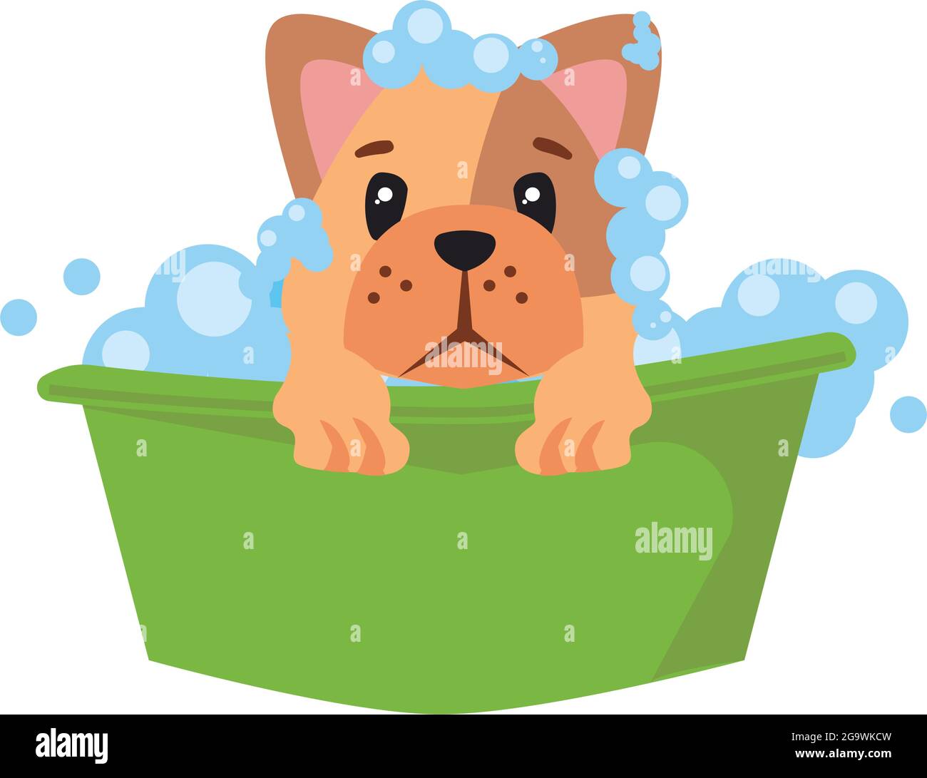 bulldog cartoon bathing Stock Vector Image & Art - Alamy
