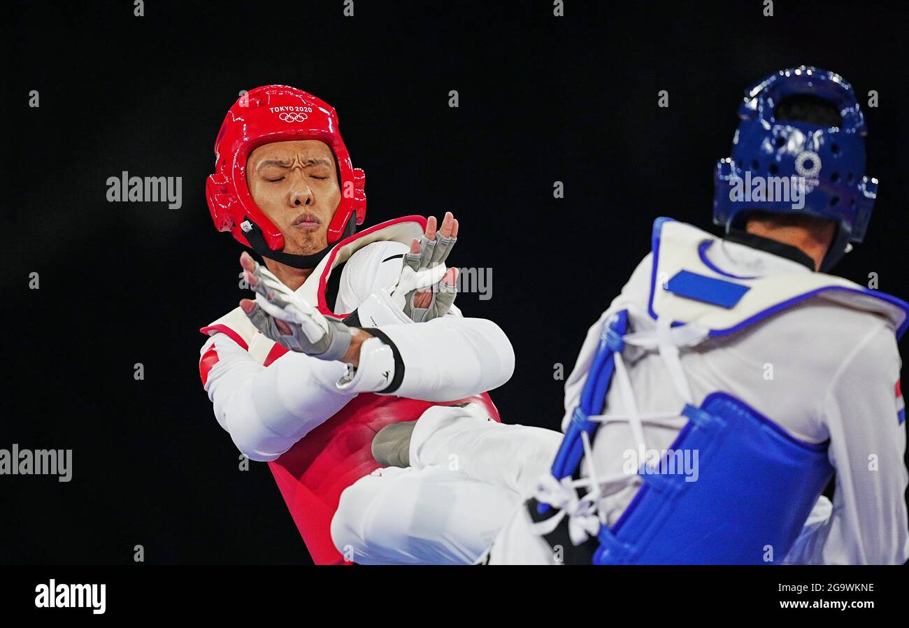 July 27, 2021: Hongyi Sun from China and Ivan Sapina from Croatia ...