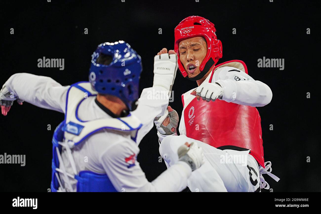 July 27, 2021: Hongyi Sun from China and Ivan Sapina from Croatia ...