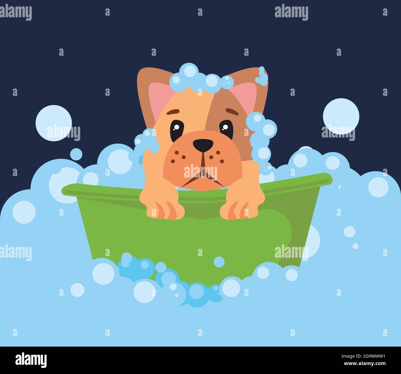 dog cartoon in green bath Stock Vector Image & Art - Alamy