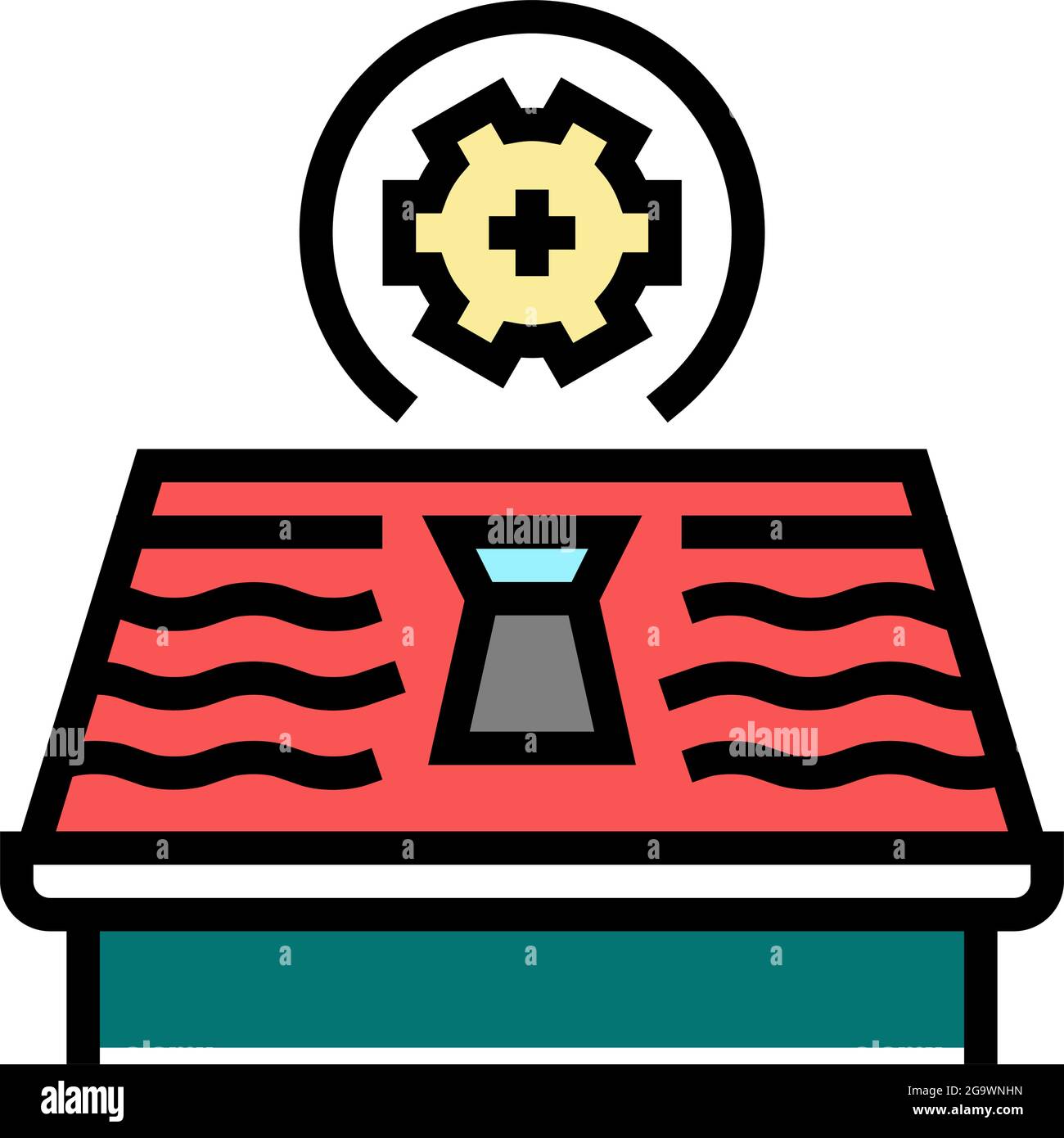 skylight installation roof color icon vector illustration Stock Vector ...