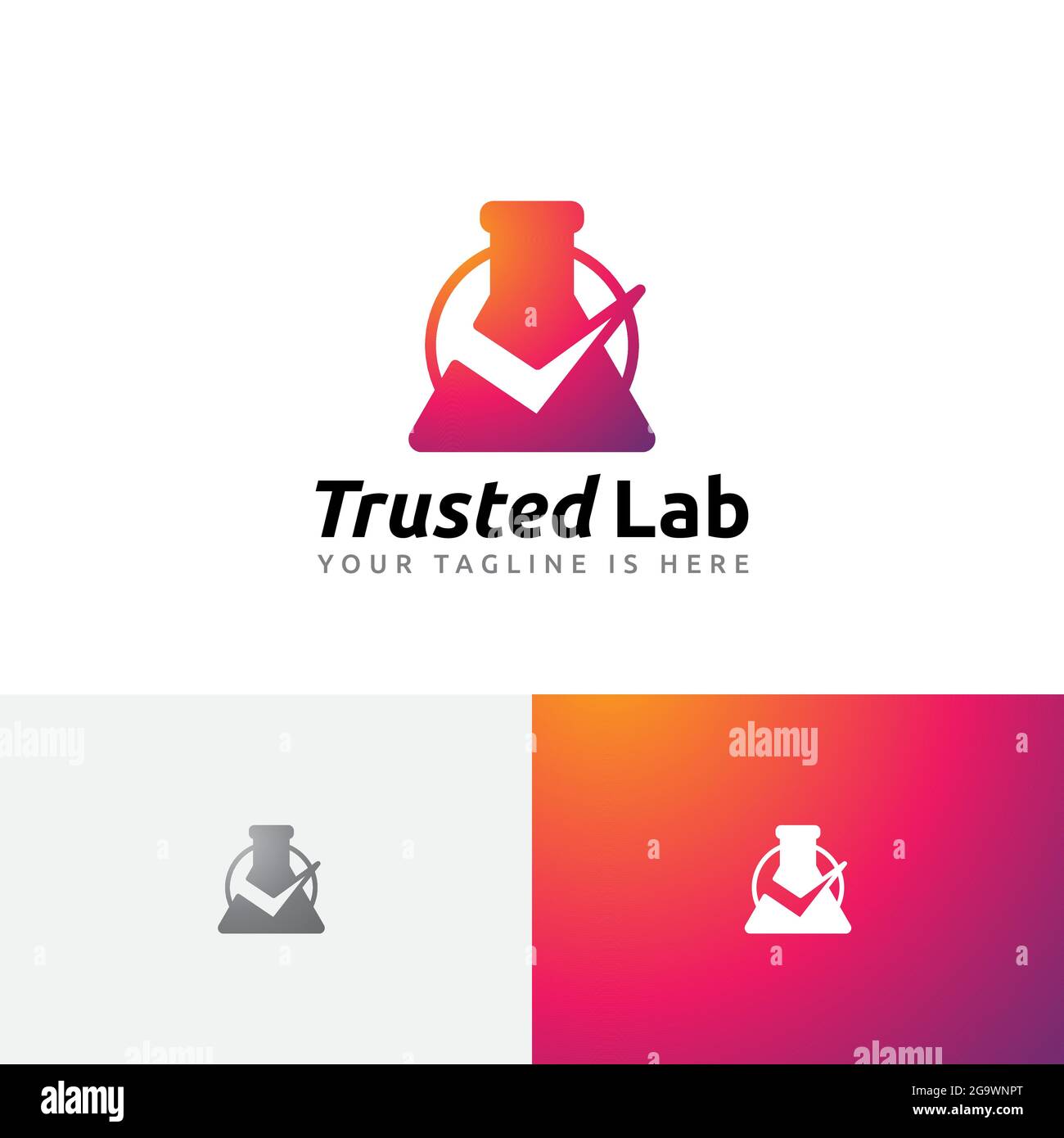 Checked Trusted Lab Science Health Biology Modern Logo Stock Vector ...