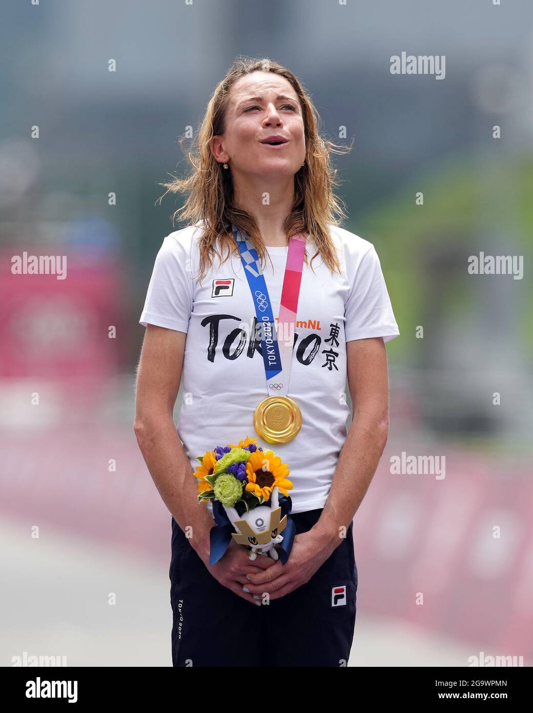 Netherland’s Annemiek van Vleuten with her Gold medal for the Women's ...