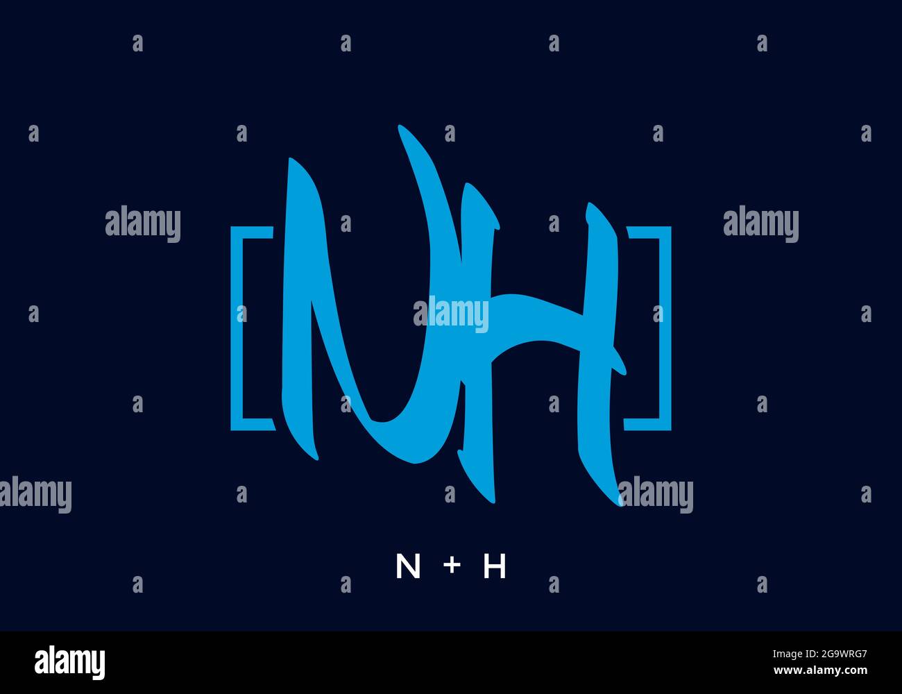 Blue color of NH initial letter design Stock Vector Image & Art - Alamy