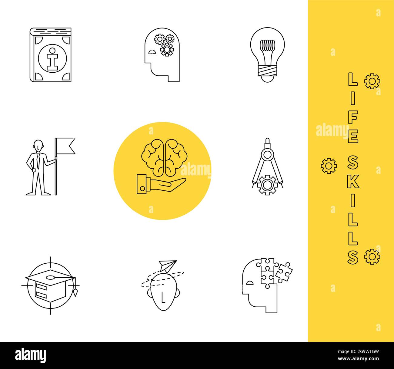 nine life skills icons Stock Vector Image & Art - Alamy