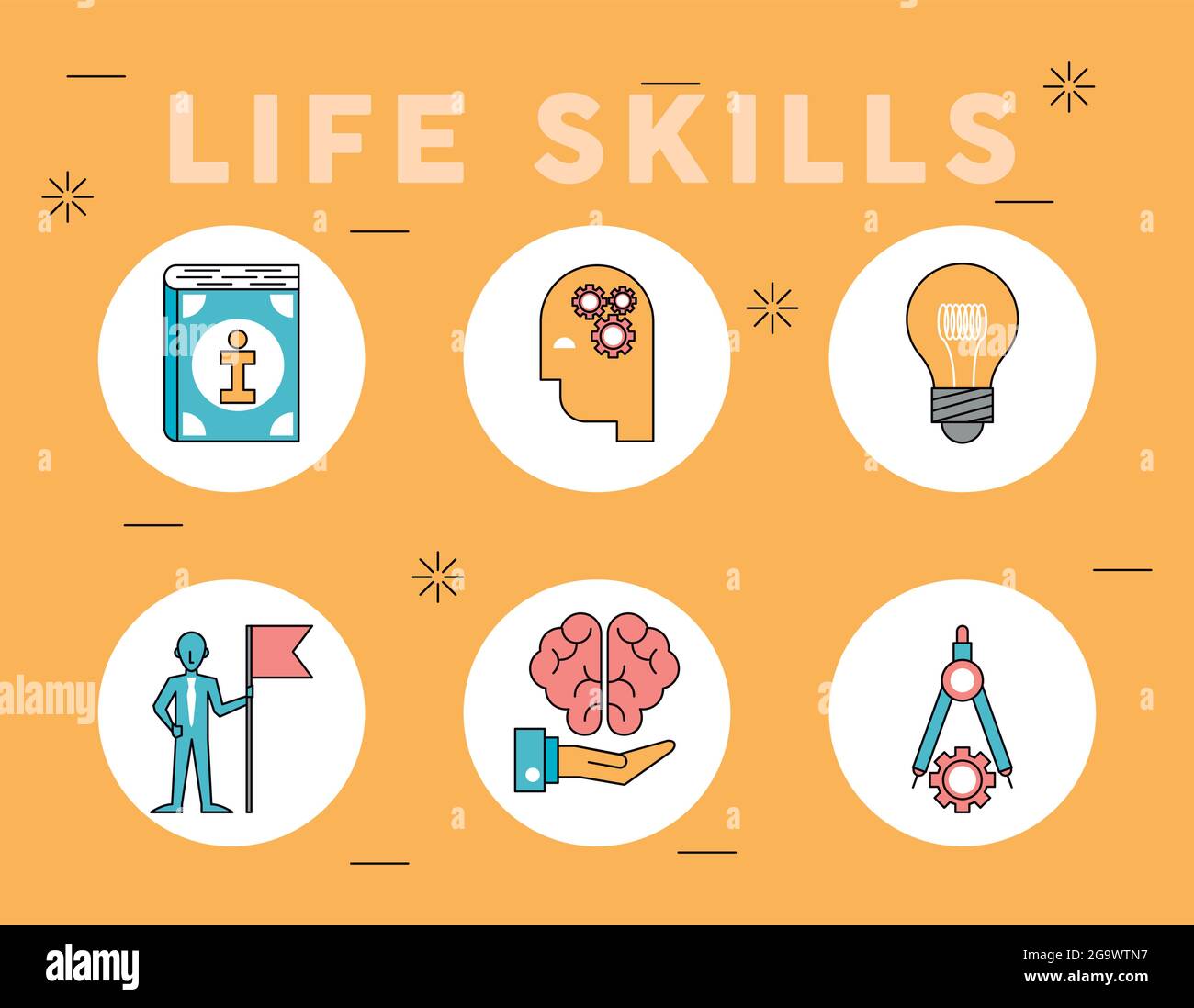 six life skills icons Stock Vector Image & Art - Alamy