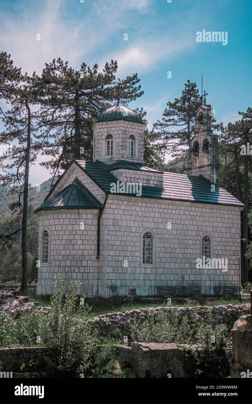 Back view of an Old abandoned church at Cetinje Montenegro Stock Photo ...
