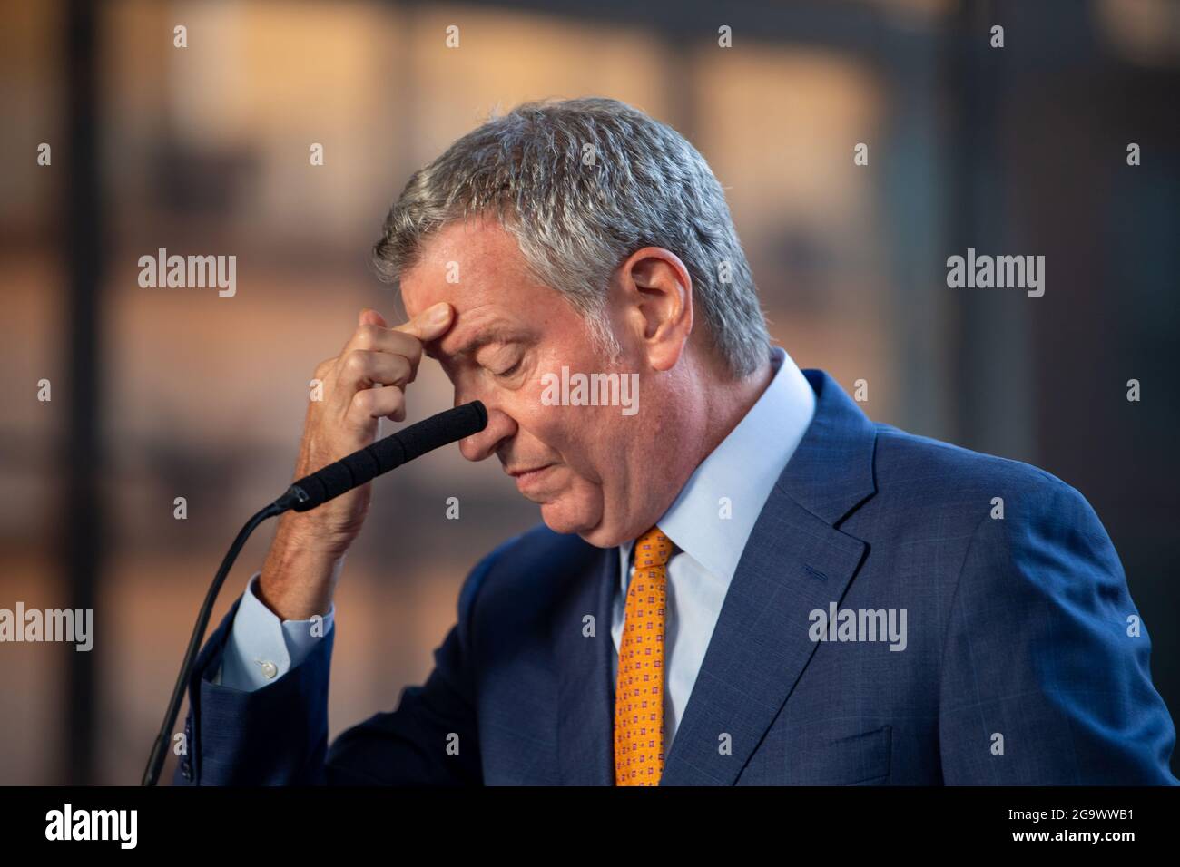 New York, United States. 27th July, 2021. New York City Mayor Bill de ...