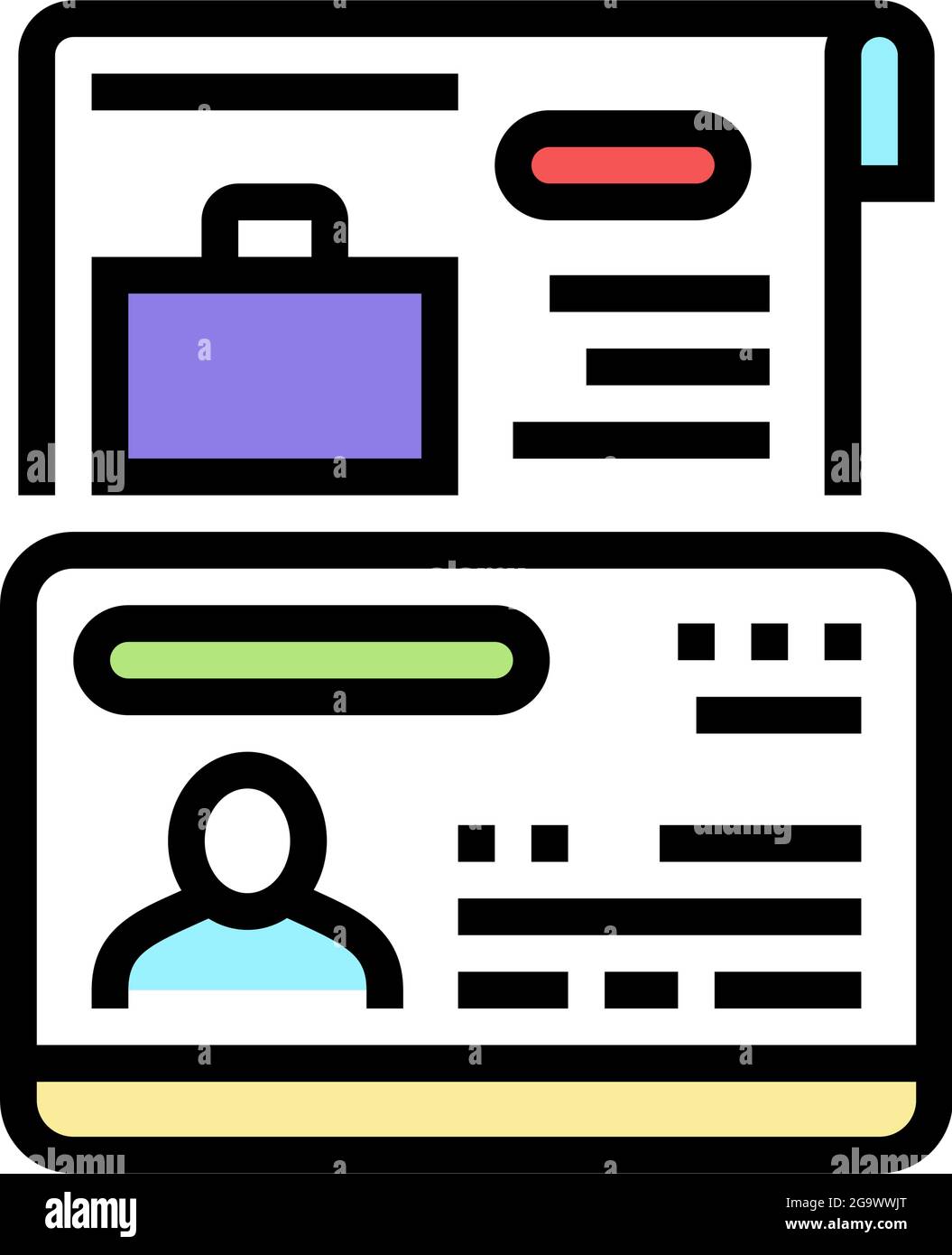 work visa color icon vector illustration Stock Vector Image & Art - Alamy