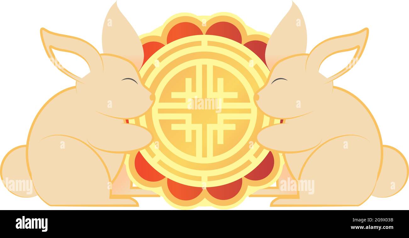 rabbits and mooncake Stock Vector Image & Art - Alamy