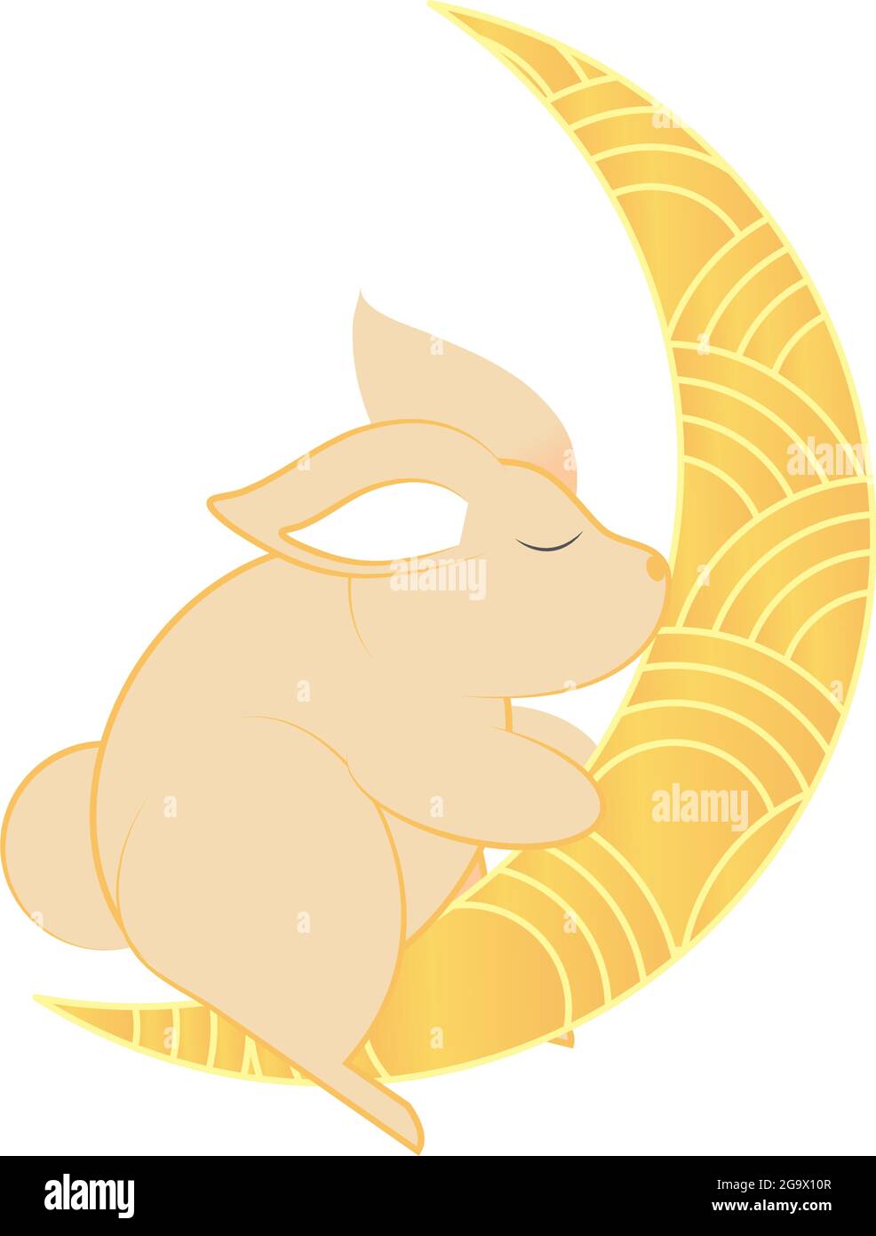 rabbit and half moon Stock Vector Image & Art - Alamy