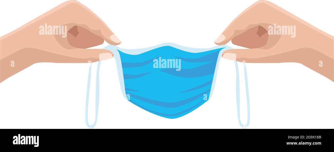 hands holding medical mask Stock Vector Image & Art - Alamy