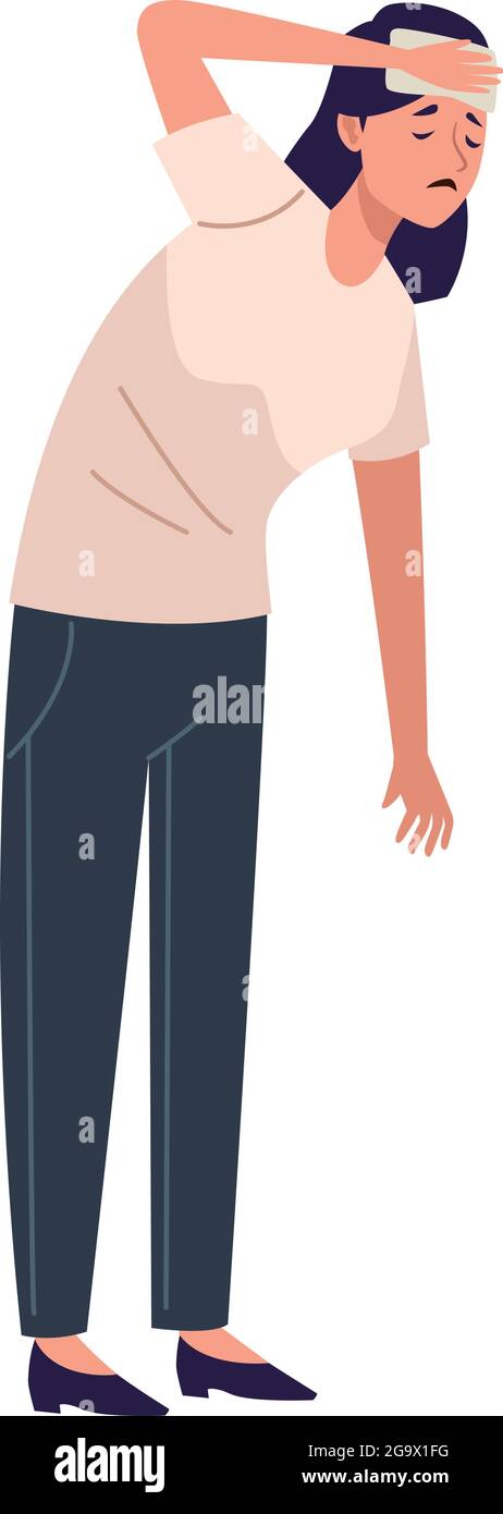 Patient woman with fever Stock Vector Image & Art - Alamy
