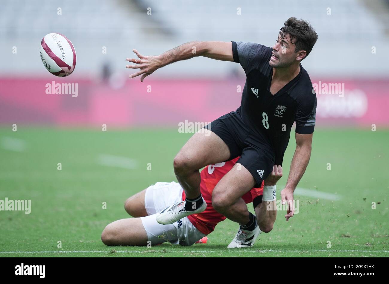 Tokyo, Japan. 28th July, 2021. Andrew Knewstubb (front) of New Zealand ...