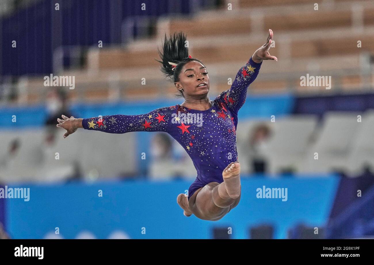 Ariake Gymnastics Centre, Tokyo, Japan. 25th July, 2021. Simone Biles ...