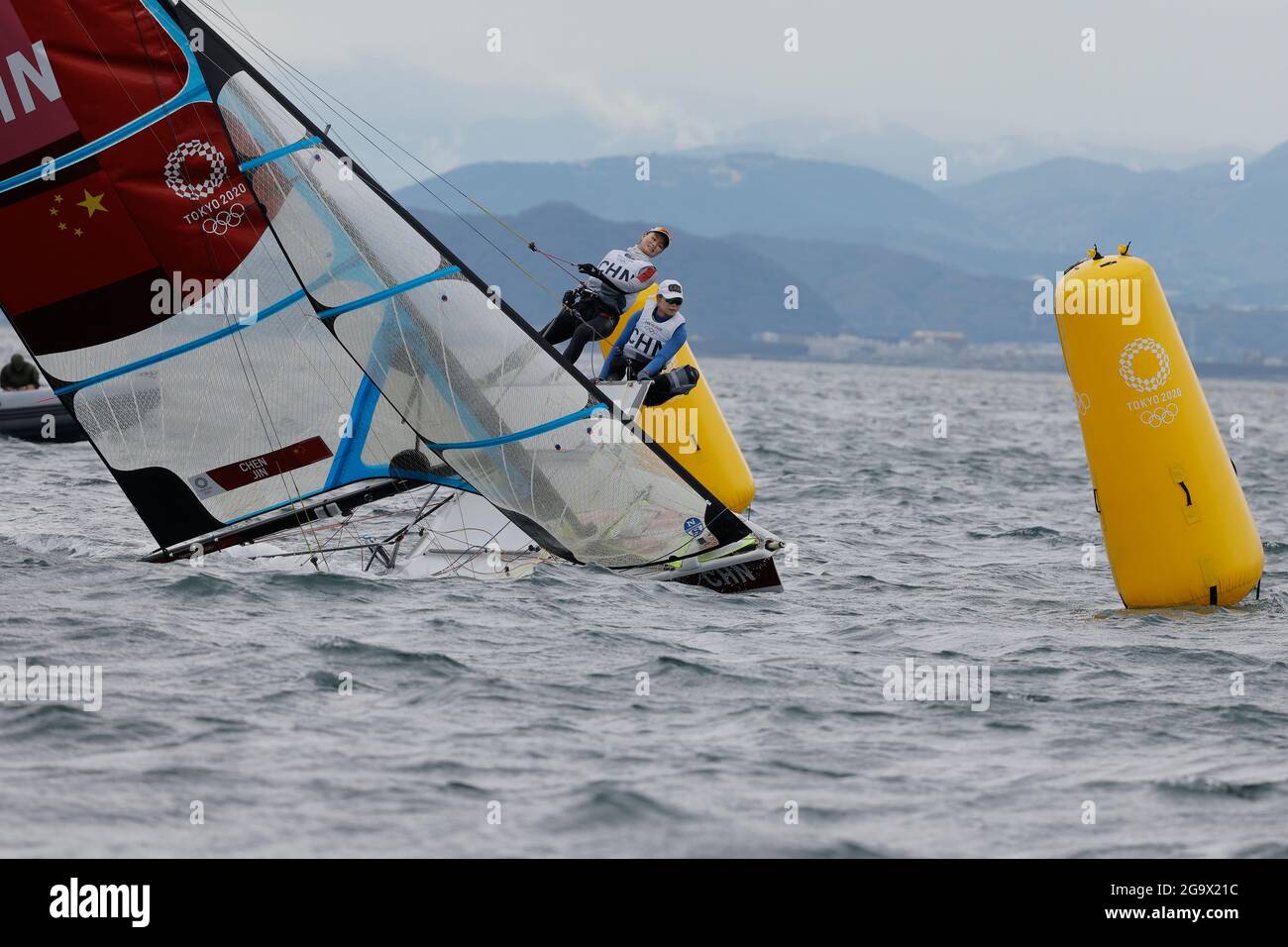 Kanagawa, Japan. 27th July, 2021. CHEN Shasha, JIN Ye (CHN) Sailing ...