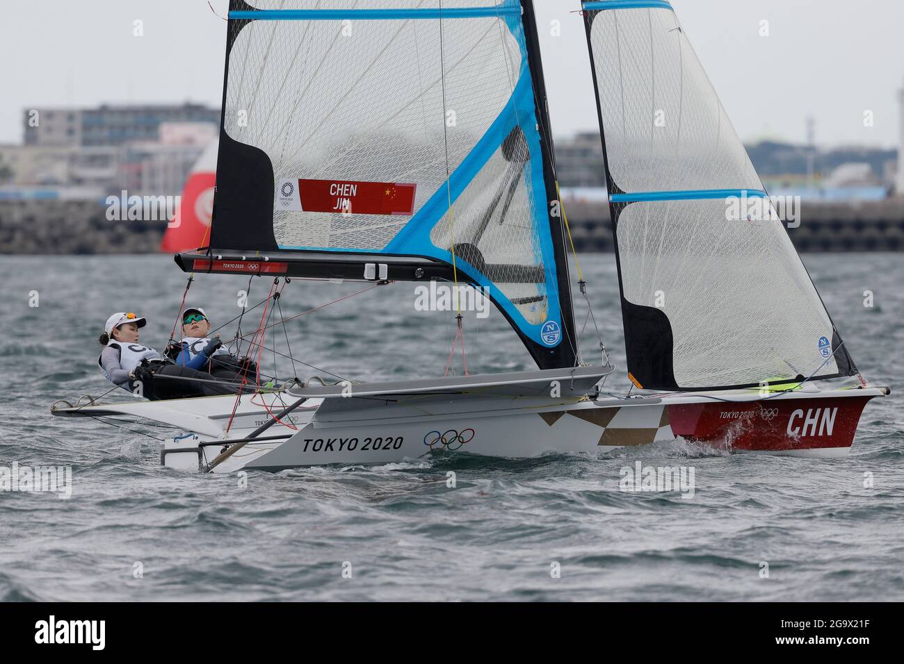 Kanagawa, Japan. 27th July, 2021. CHEN Shasha, JIN Ye (CHN) Sailing ...