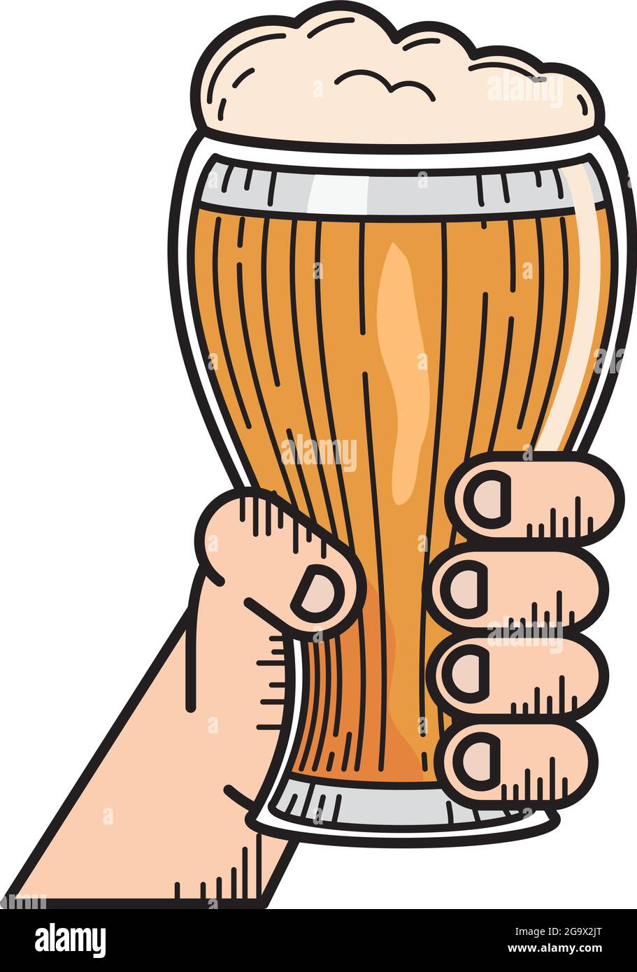 hand with beer glass Stock Vector Image & Art - Alamy