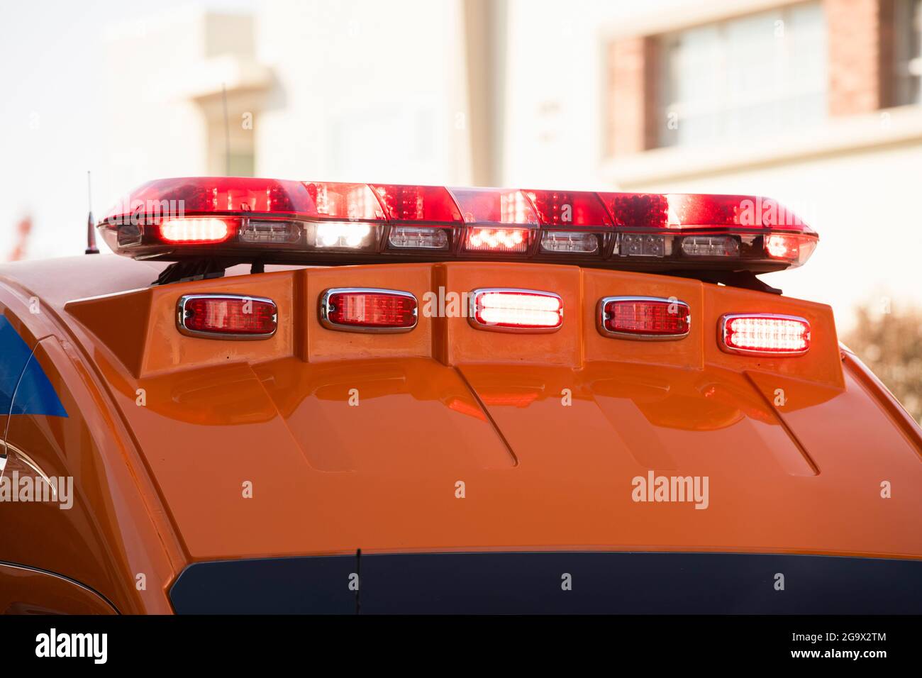 Detail view of an ambulance responding to an emergency Stock Photo - Alamy
