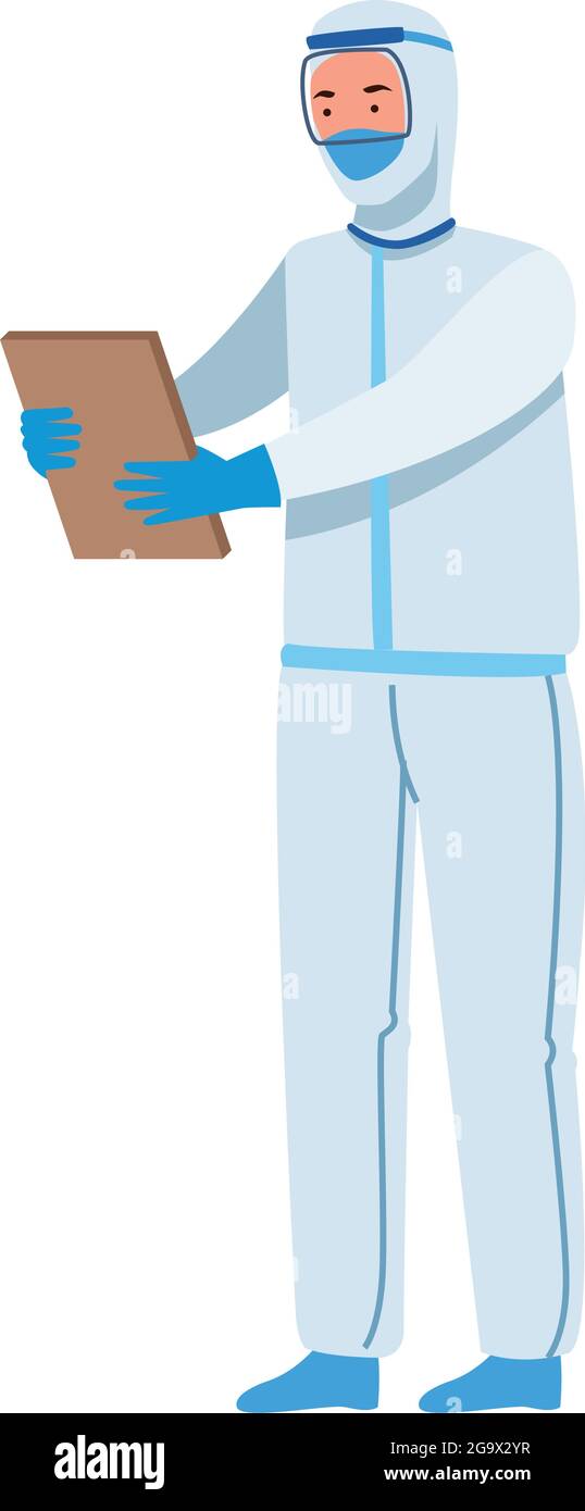 Doctor in protective suit with document Stock Vector Image & Art - Alamy