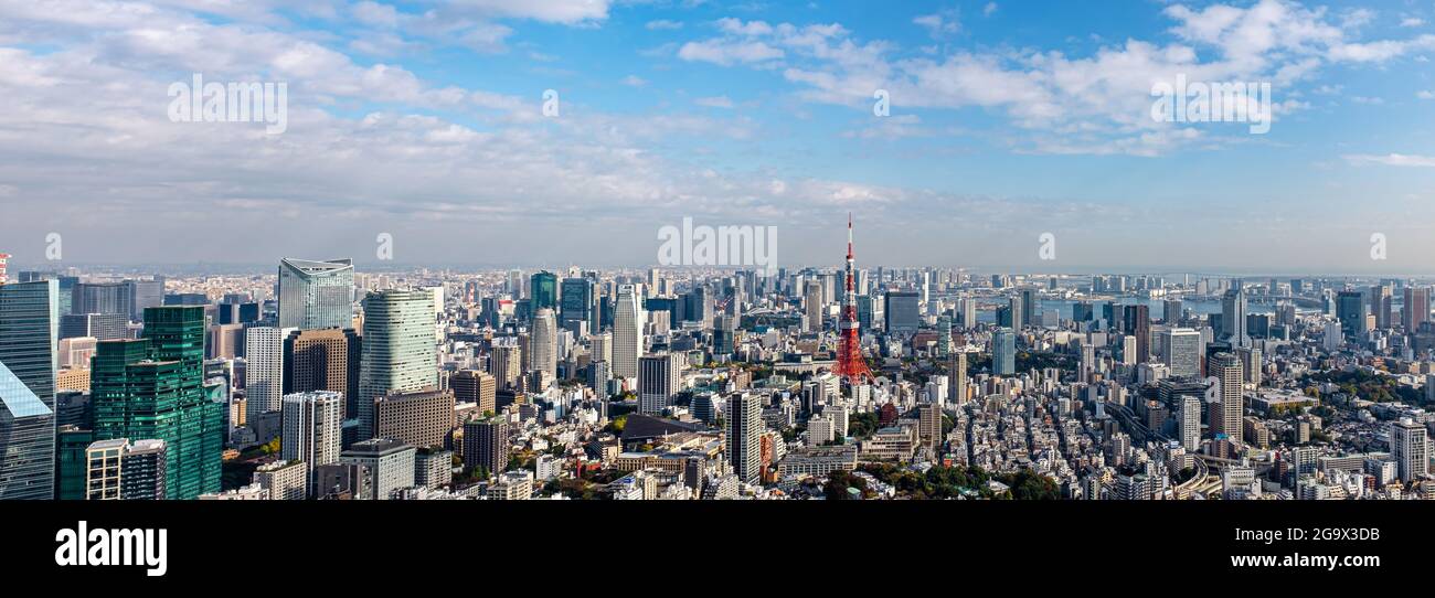 Panoramic aerial view of Tokyo center Stock Photo - Alamy