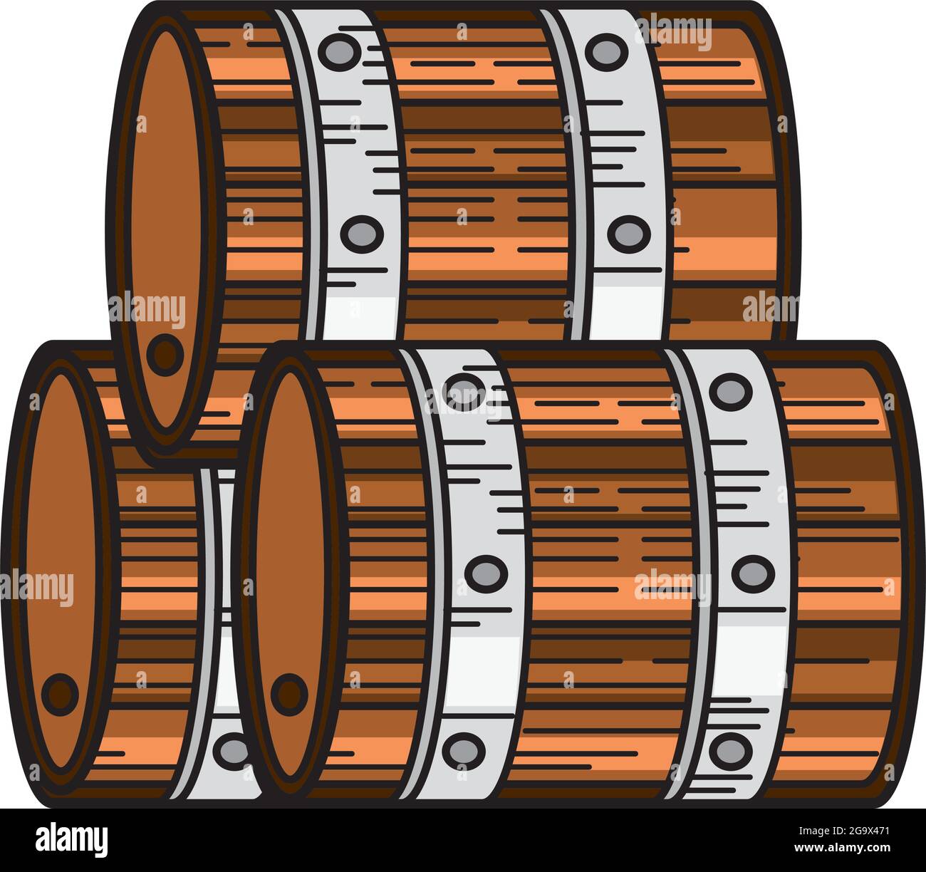 Pile of beer barrels Stock Vector Images - Alamy