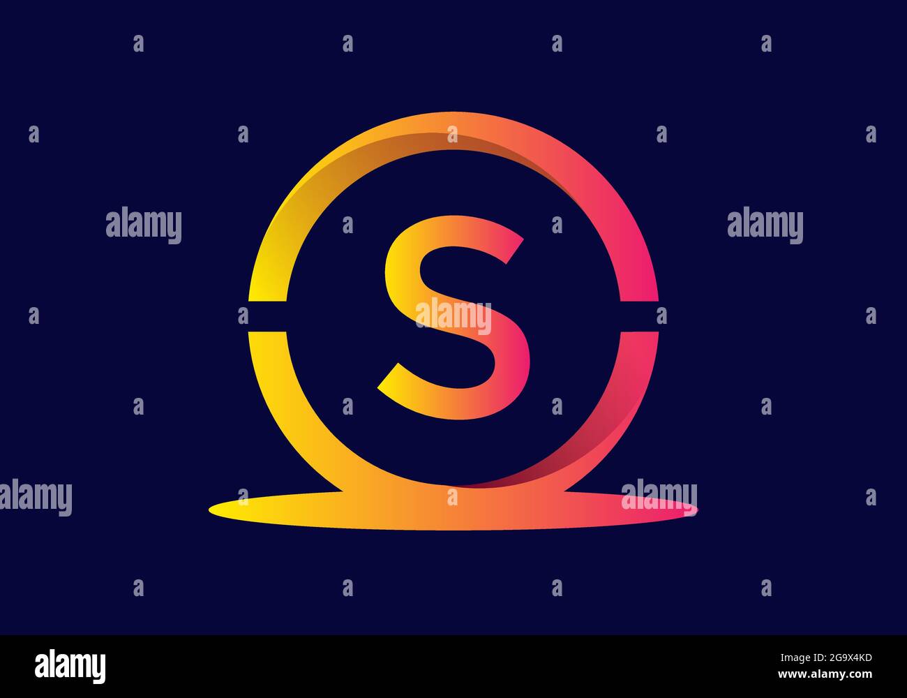 Colorful yellow pink gradient color of S initial letter design Stock ...