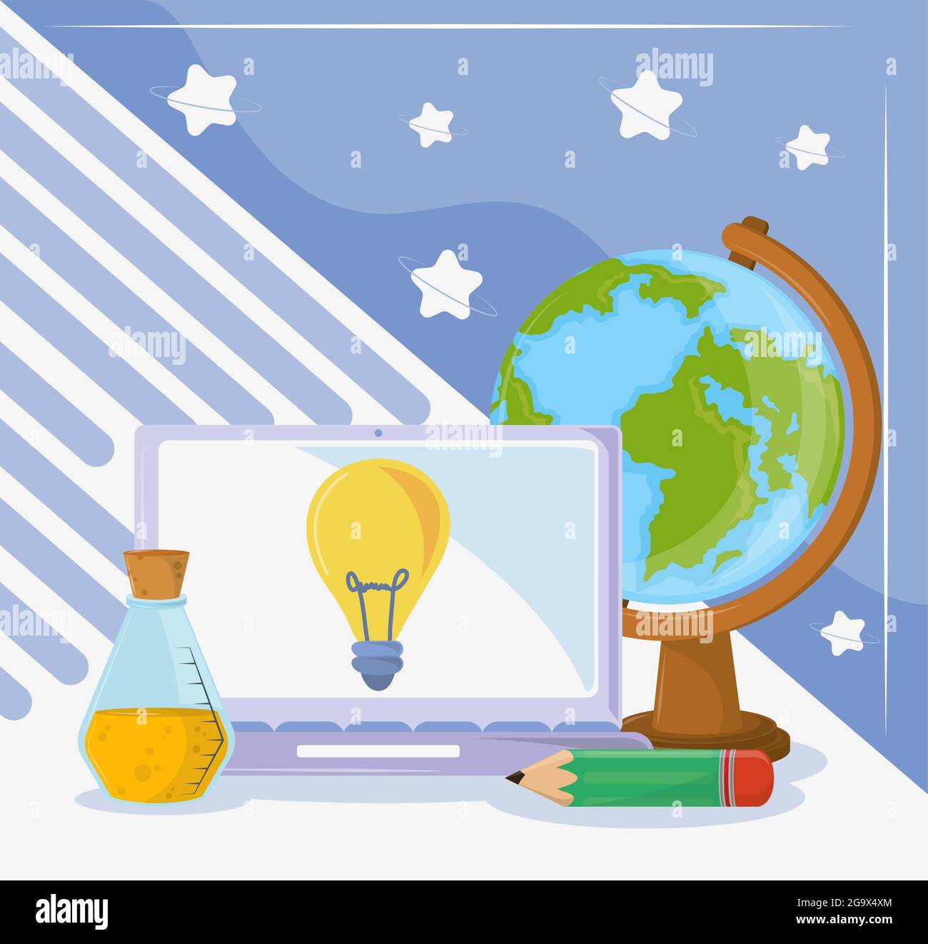 school computer with map Stock Vector Image & Art - Alamy