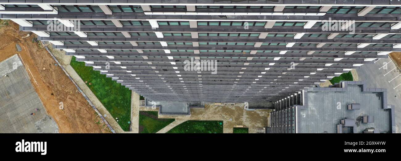 New beautiful modern multistorey building top view Stock Photo - Alamy