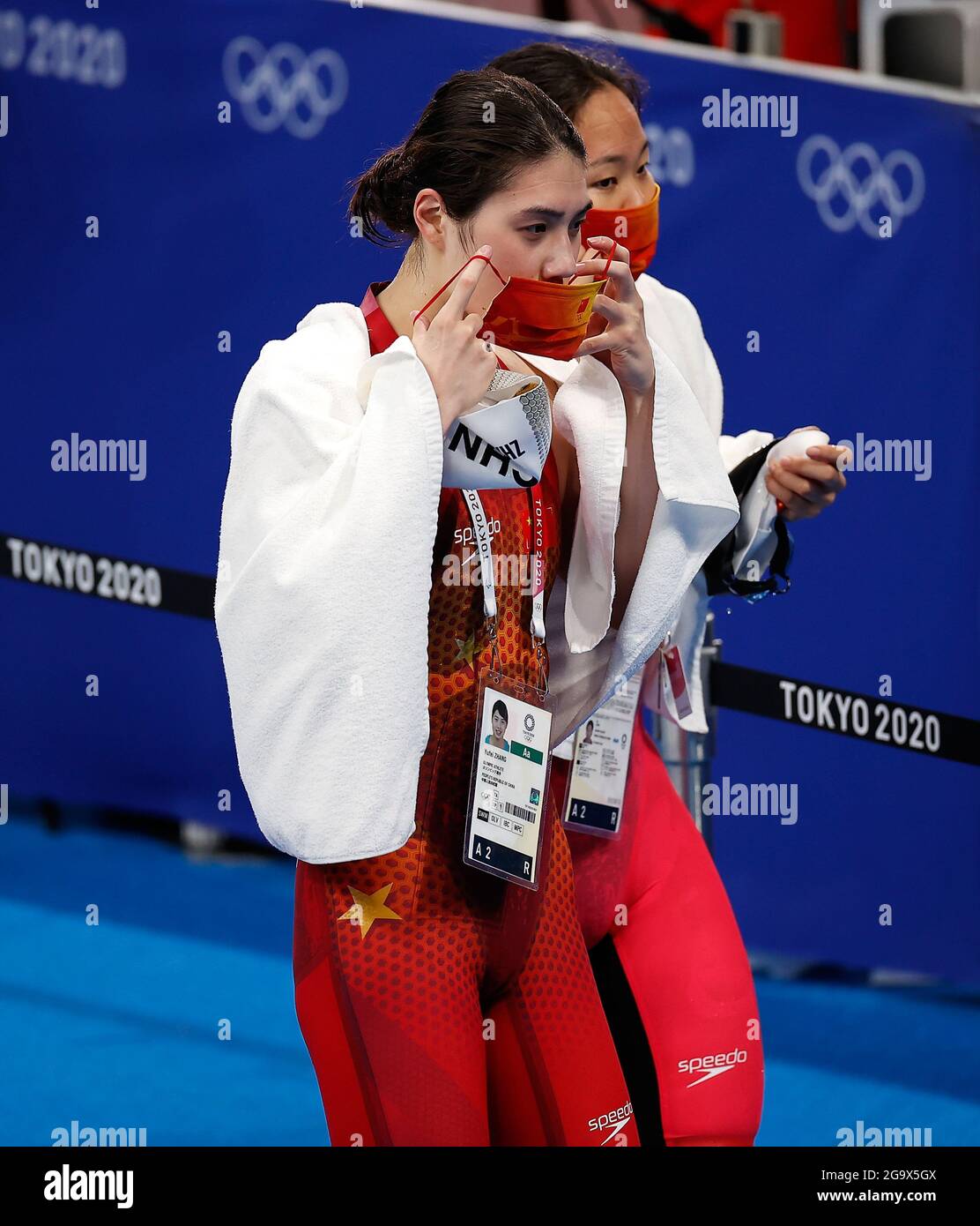 Tokyo, Japan. 28th July, 2021. Zhang Yufei (front) and Yu Liyan of ...